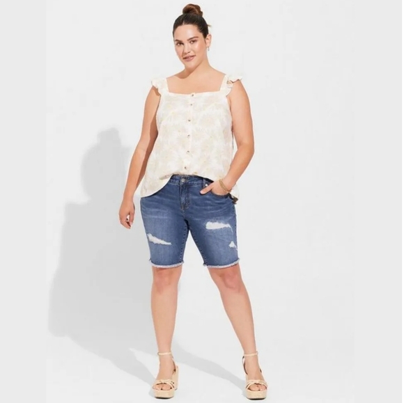 torrid | Tops | Euc Torrid Daisy Daydream Double Gauze Ruffle Button ...
